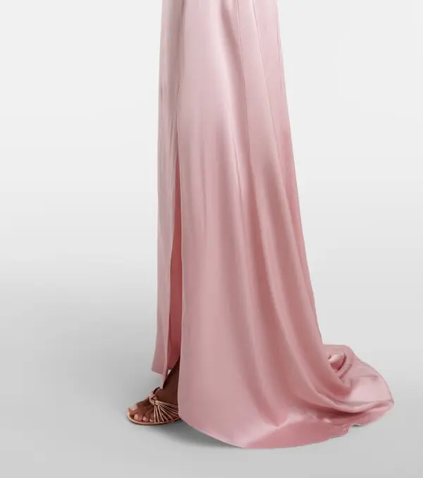 Blumarine Appliqué Satin Gown - Pink