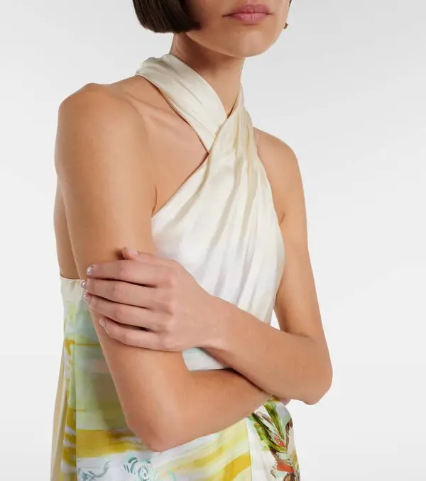ALEMAIS Alémais Jungle Boogie Halterneck Maxi Dress - Multicoloured