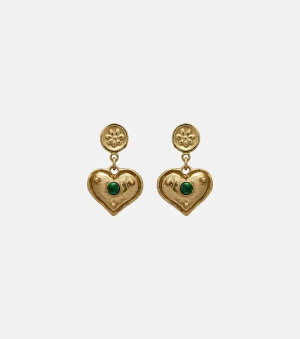 ALEMAIS Alémais Jem Heart Drop Earrings - Gold