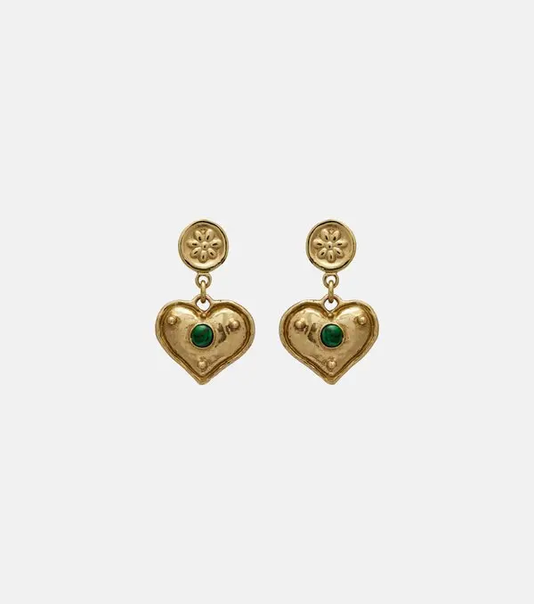 ALEMAIS Alémais Jem Heart Drop Earrings - Gold