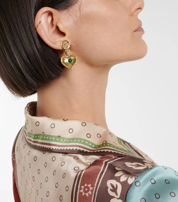 ALEMAIS Alémais Jem Heart Drop Earrings