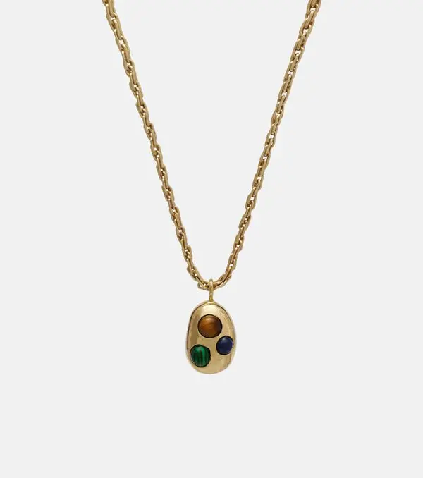 ALEMAIS Alémais Jem Rainbow Embellished Pendant Necklace - Gold