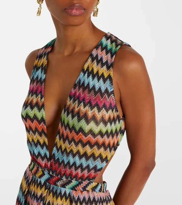 Missoni Zigzag Open-back Lamé Jumpsuit - Multicoloured