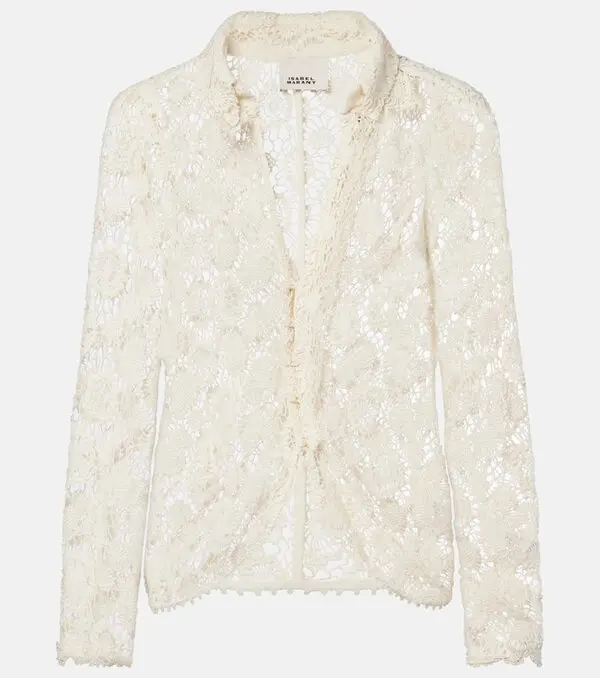 Isabel Marant Cotton And Silk Crochet Top - White