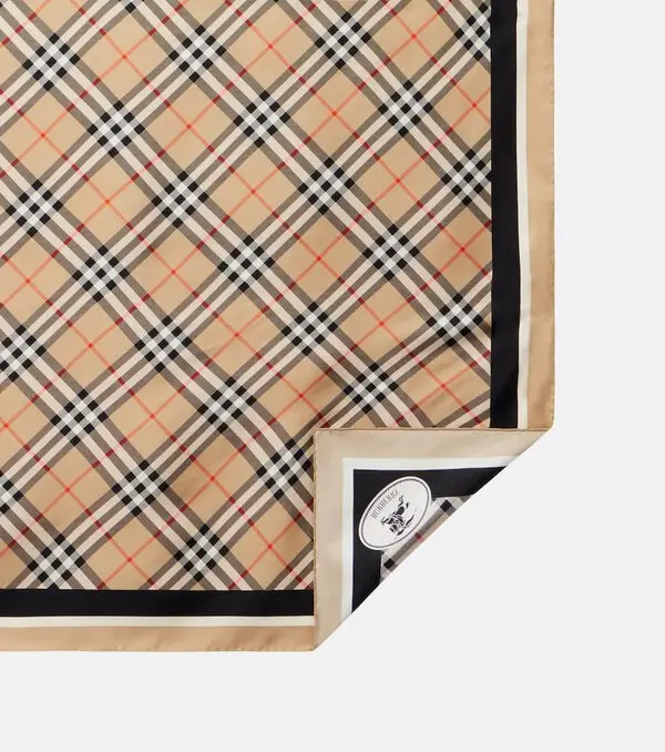 Burberry Check Silk Twill Scarf - Beige