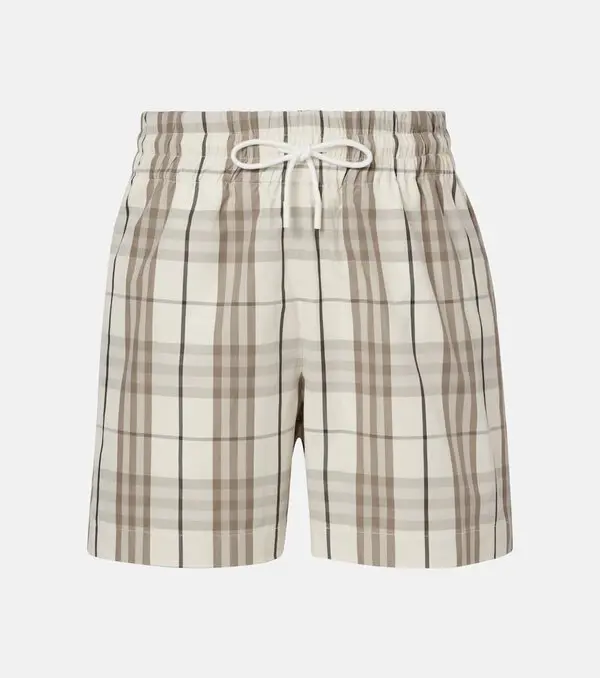 Burberry Check Cotton Shorts - Beige