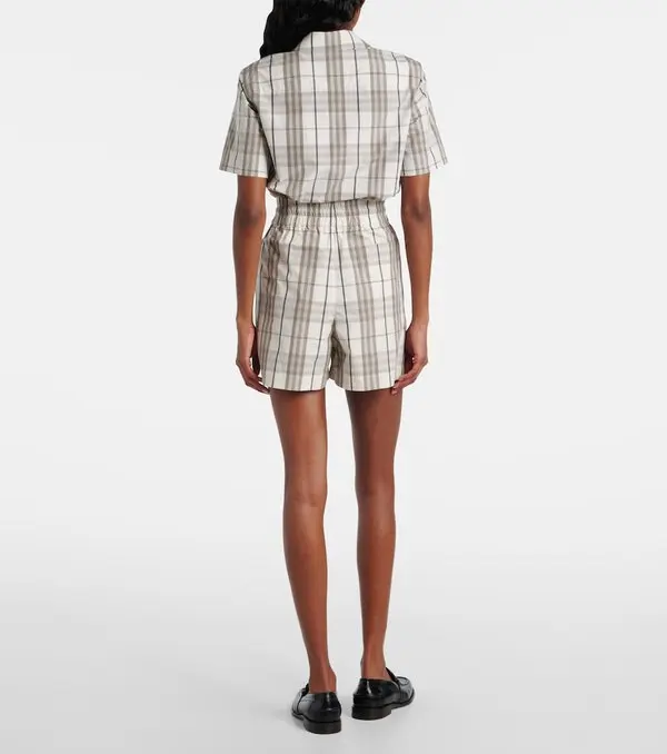 Burberry Check Cotton Shorts - Beige