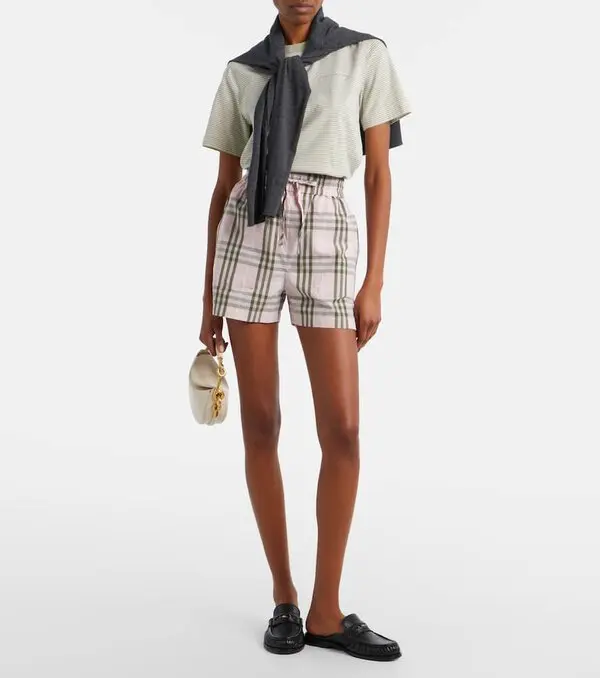 Burberry Check Cotton Shorts