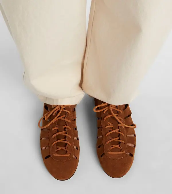 Isabel Marant Étoile Leyza Perforated Suede Sneakers - Brown