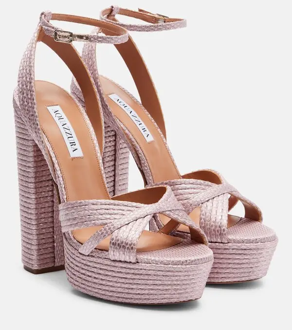 AQUAZZURA Sundance Plateau Platform Sandals - Pink