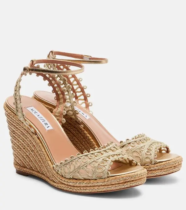 AQUAZZURA Kahlo Espadrille Wedges - Gold