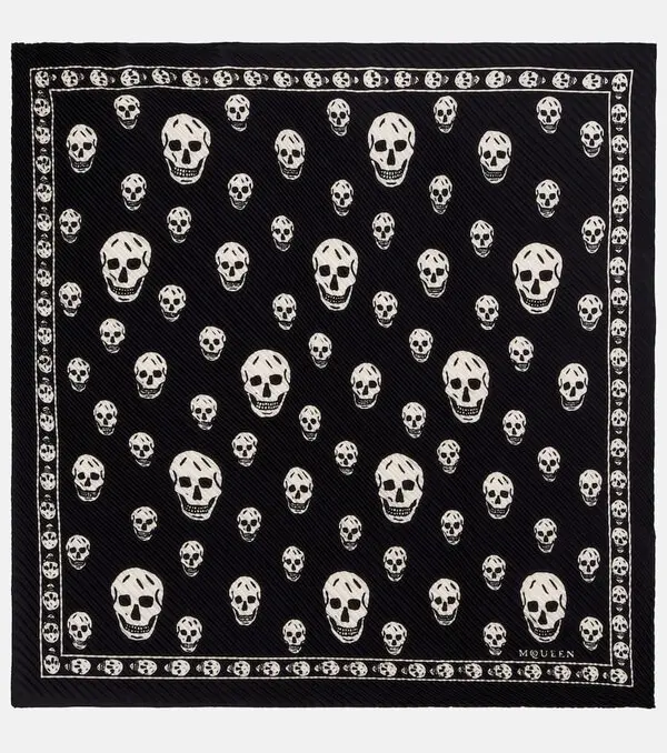 Alexander McQueen Skull Silk Scarf - Black
