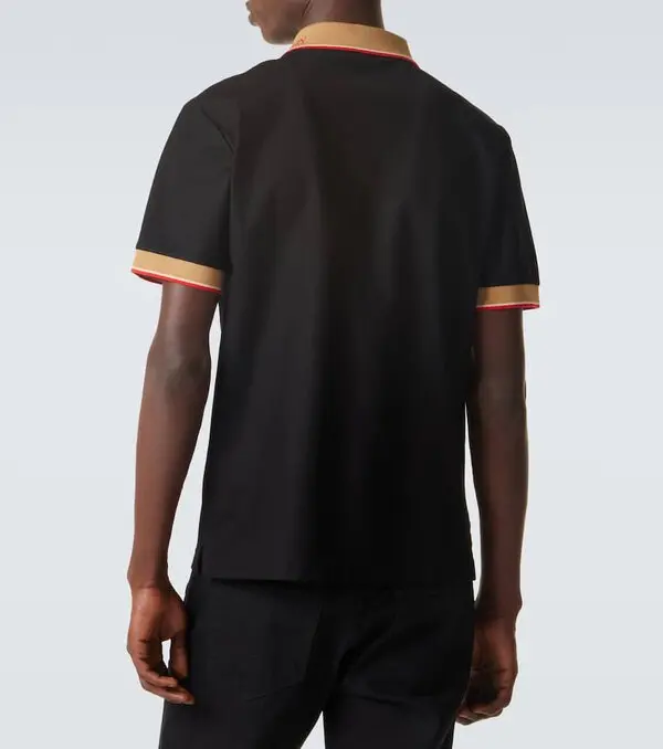 Burberry Evan Cotton Polo Shirt - Black