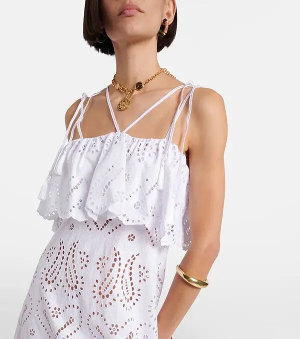 Etro Broderie Anglaise Cotton-blend Maxi Dress