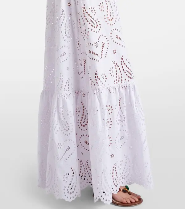Etro Broderie Anglaise Cotton-blend Maxi Dress