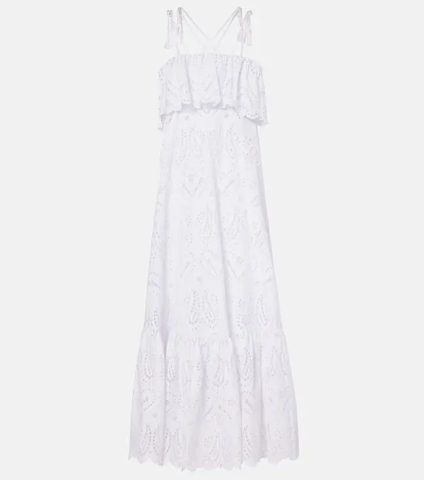 Etro Broderie Anglaise Cotton-blend Maxi Dress