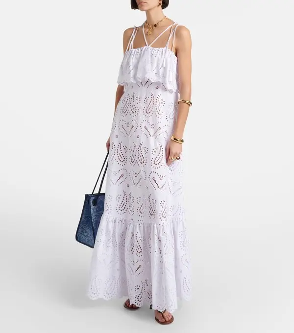 Etro Broderie Anglaise Cotton-blend Maxi Dress