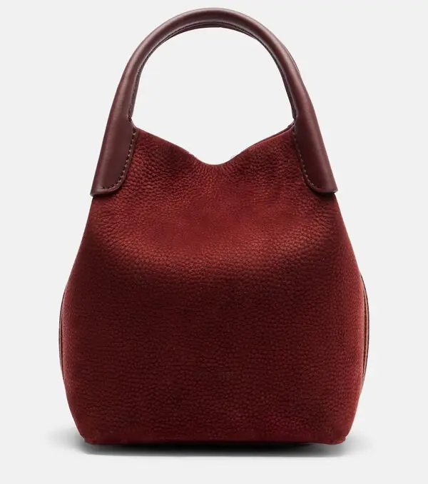 Loro Piana Bale Small Leather Top-handle Bag - Burgundy