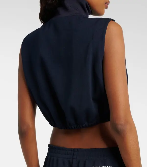 Miu Miu Logo Jersey Crop Top