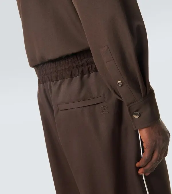 Loewe Wool Gabardine Wide-leg Pants - Brown