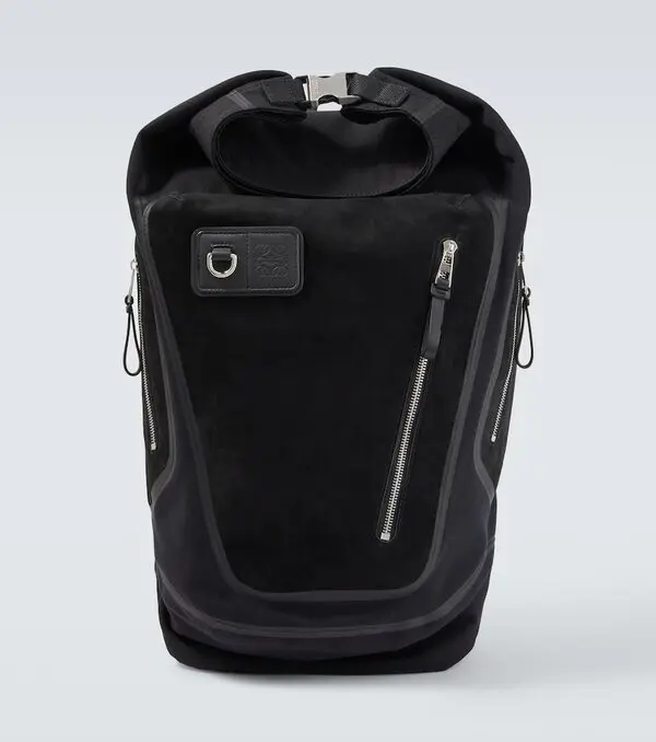 Loewe Flex Canvas And Suede Backpack - Black