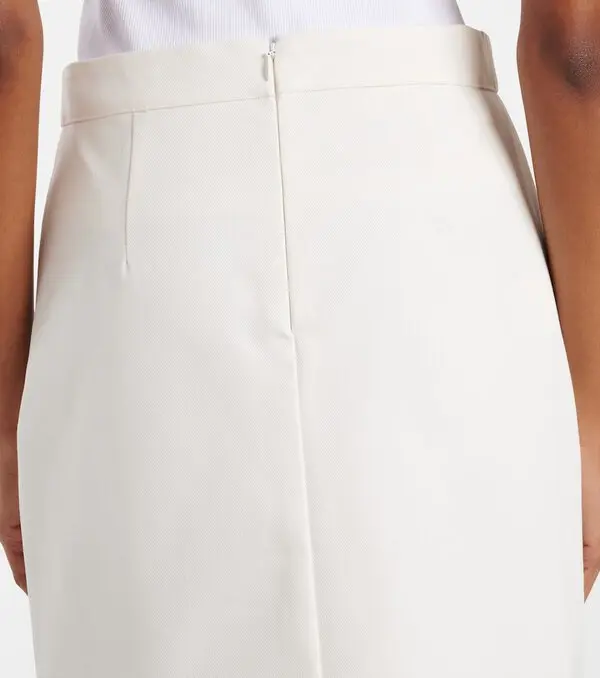 Plan C Cotton Drill Embellished Midi Skirt