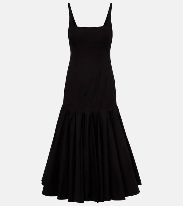 Jacquemus Agave Cotton Poplin Midi Dress - Black