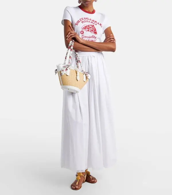 Dolce & Gabbana Capri Medium Raffia Tote Bag - Beige