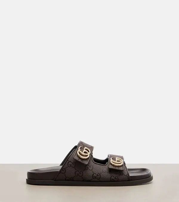 Gucci Double G Gg Canvas Sandals