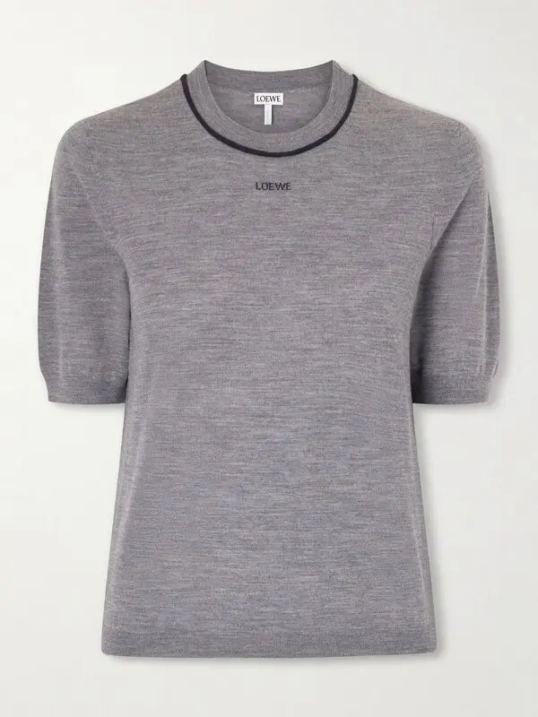 Loewe Piped Wool T-shirt - Gray