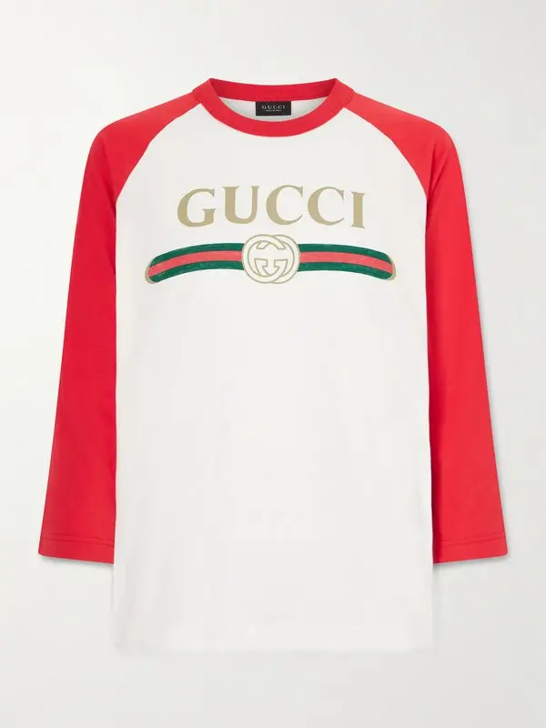 Gucci Printed Cotton-blend Jersey T-shirt - White