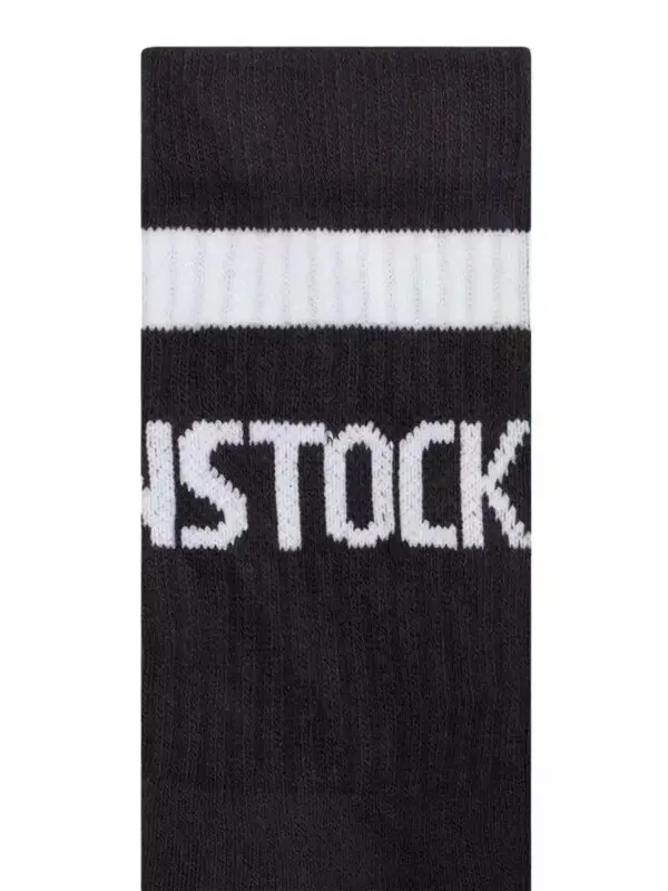 BIRKENSTOCK Striped Logo-lettering Crew Socks - Black