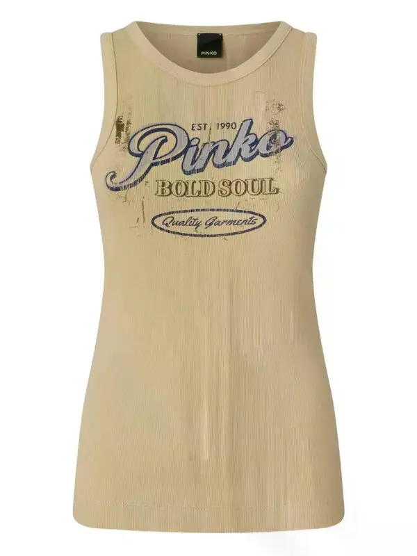 Pinko Bold Soul Print Ribbed Tank Top