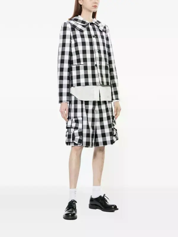 Comme Des Garçons Gingham Collared Jacket - Black