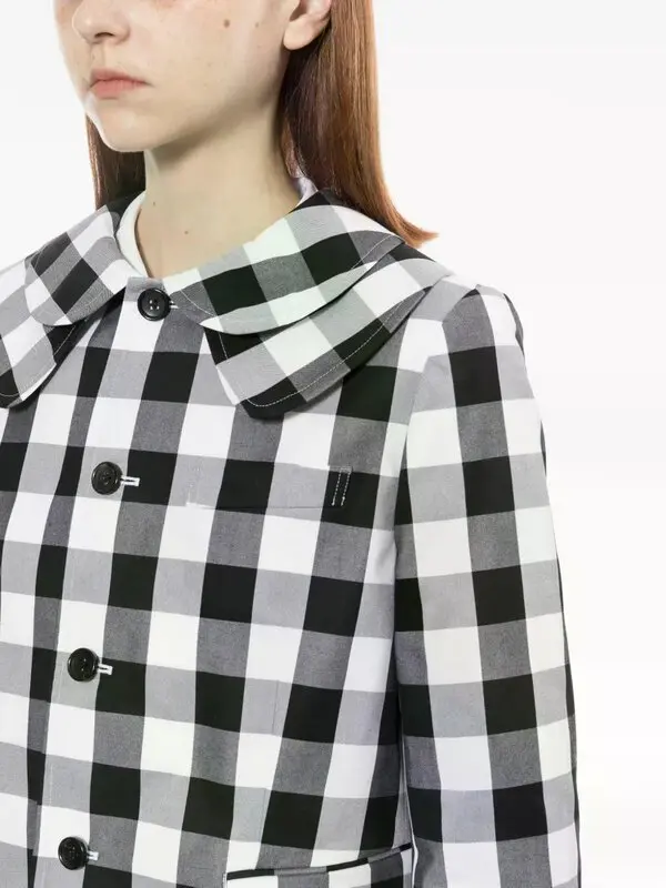 Comme Des Garçons Gingham Collared Jacket - Black