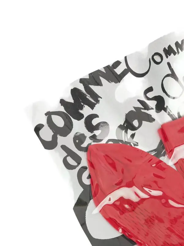 Comme Des Garçons Ribbed Logo Socks - Red