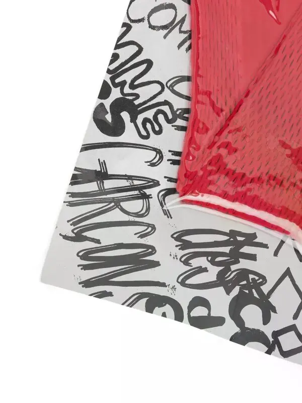 Comme Des Garçons Ribbed Logo Socks - Red