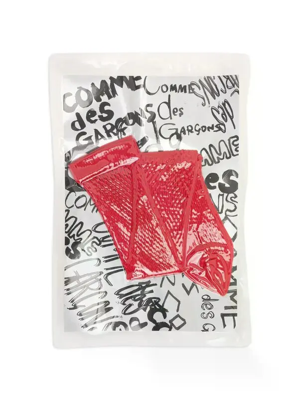 Comme Des Garçons Ribbed Logo Socks - Red