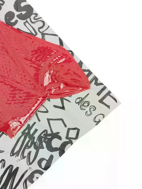 Comme Des Garçons Ribbed Logo Socks - Red