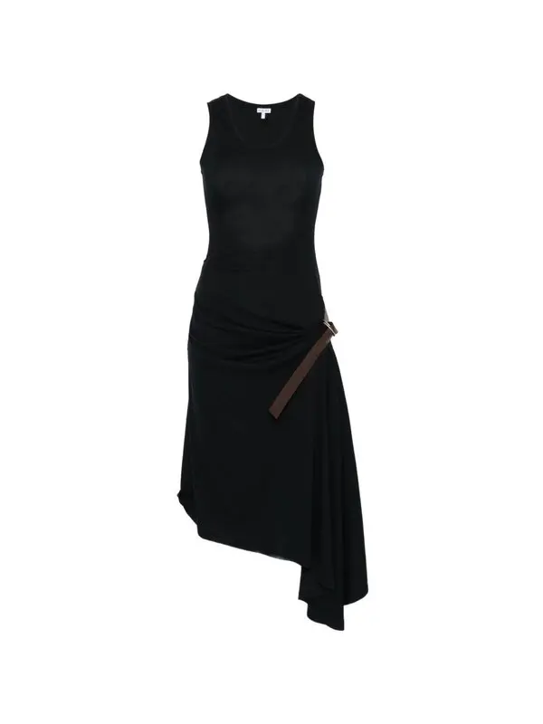 Loewe Asymmetric Long Dress - Black