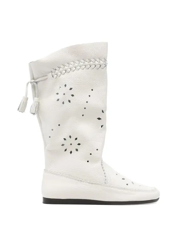 Isabel Marant Welky Leather Boots - White