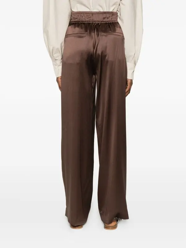 Brunello Cucinelli Silk Trousers - Brown