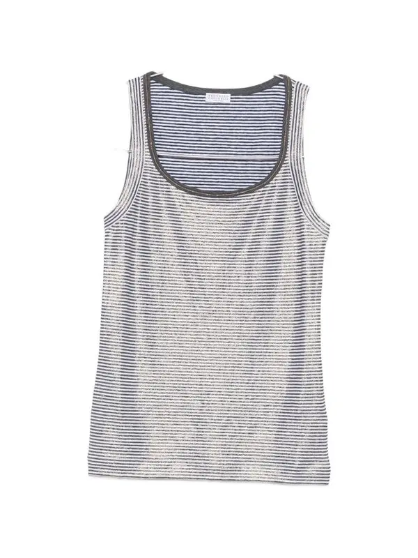 Brunello Cucinelli Linen Tank Top - Blue