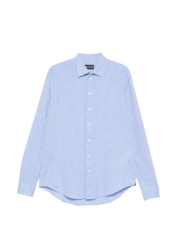 Emporio Armani Linen Blend Shirt - Sky Blue