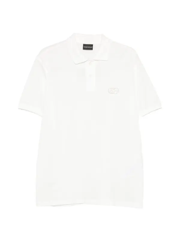Emporio Armani Logo Cotton Polo Shirt - White