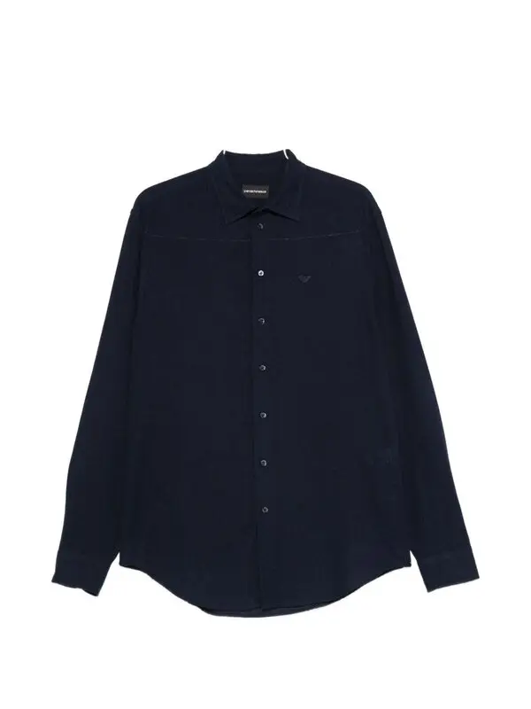 Emporio Armani Linen Blend Shirt - Blue
