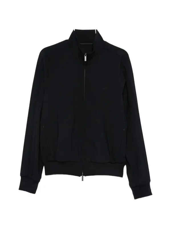 Emporio Armani Wool Blend Bomber Jacket - Blue