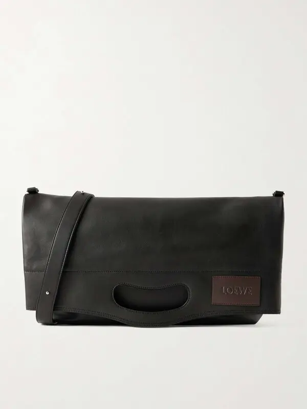 Loewe Bobby Logo-appliquéd Leather Tote Bag - Black