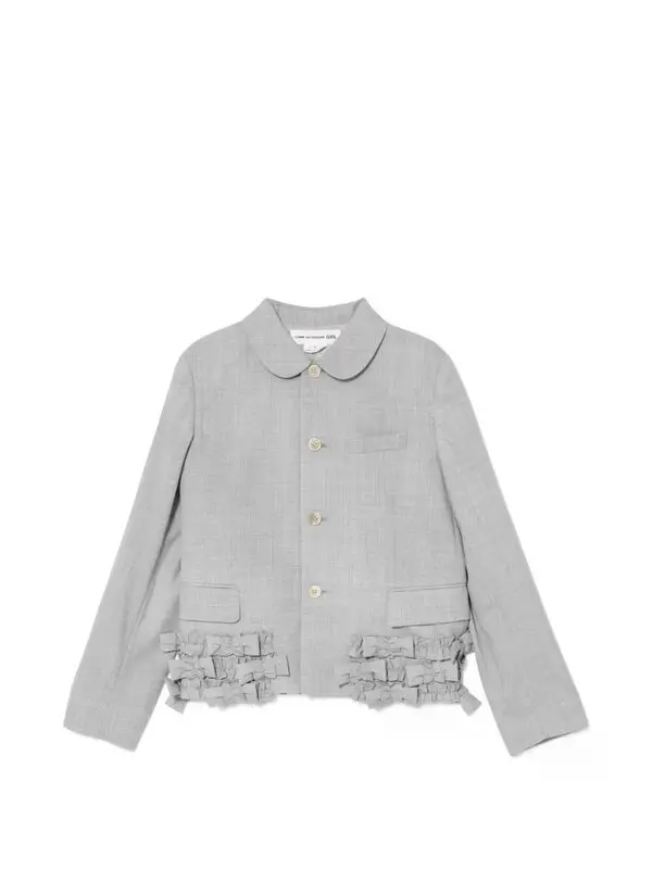Comme Des Garçons Bow-design Ruffled Jacket - Grey