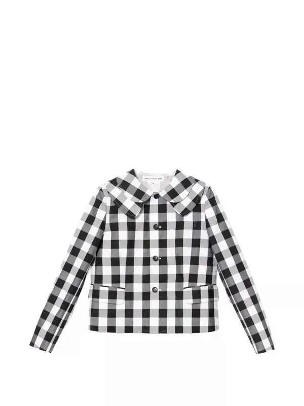 Comme Des Garçons Gingham Collared Jacket - Black